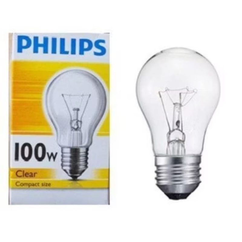 Jual Lampu Pijar | Clear Philips 100 Watt | Original Philips | Shopee ...