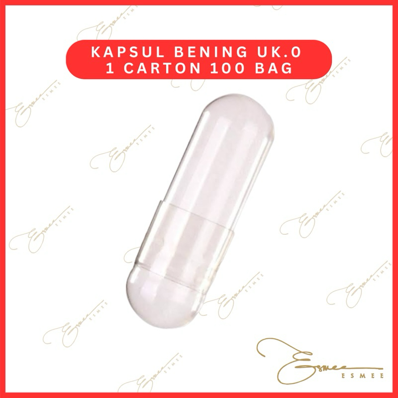 Jual [KARTON] Cangkang Kapsul Kosong No 0 Isi 100 bag @1000 Pcs Kulit Kapsul Natural Bening ...