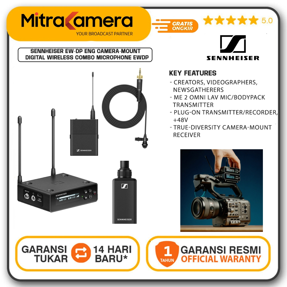 Jual Sennheiser EW-DP ENG Camera-Mount Digital Wireless Combo Microphone EWDP | Shopee Indonesia