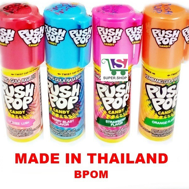 Jual Permen PUSH POP Candy / Lipstik rasa buah | Shopee Indonesia