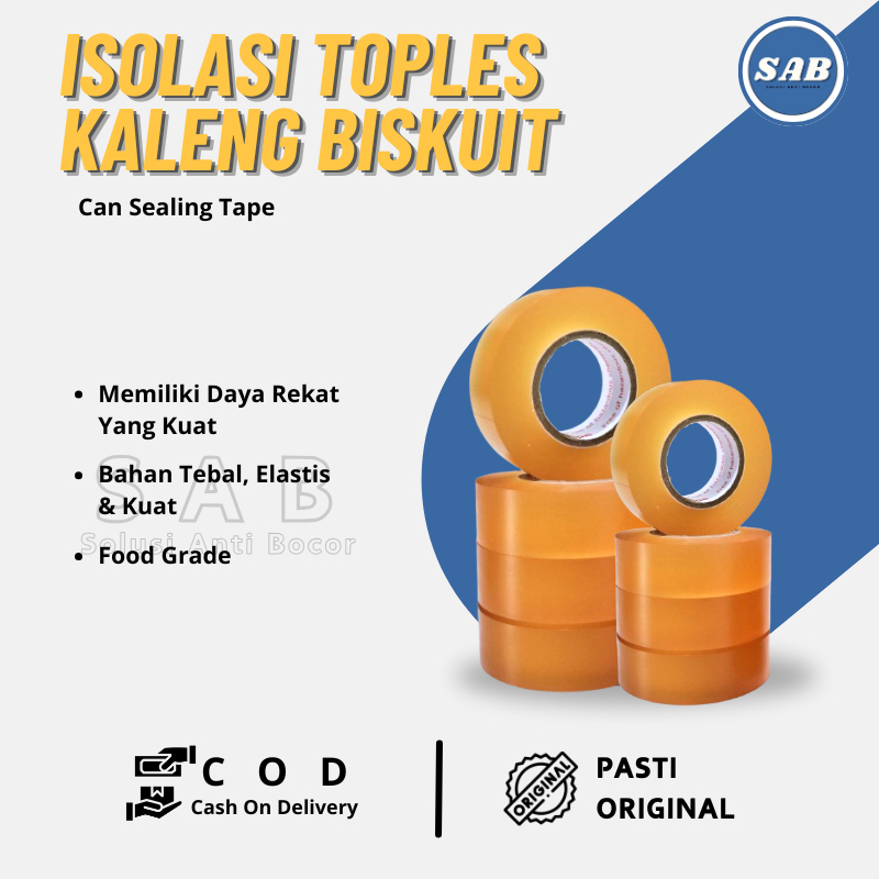 Jual Isolasi Toples / Kaleng makanan / solasi Food Grade Selotip Tape ...