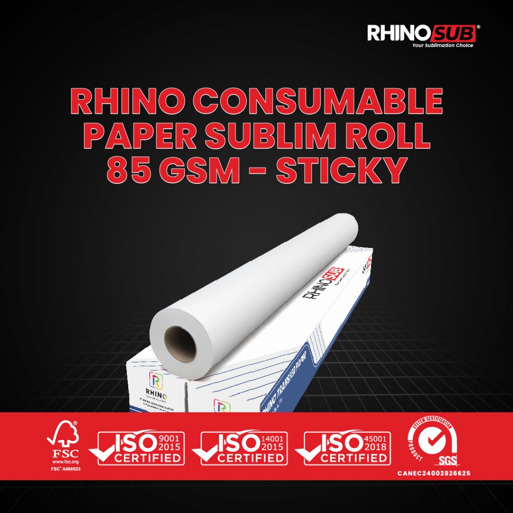Jual Rhino Kertas Sublim Roll Premium / Transfer Paper Roll / Uk 92cm x 100 meter (85 GSM Sticky ...