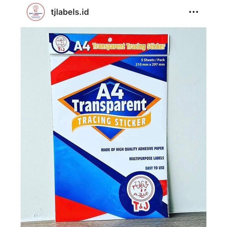 Jual LABEL T&J A4 TRANSPARENT (5 SHEETS) | Shopee Indonesia