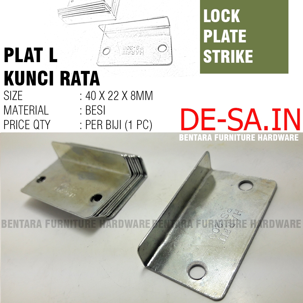 Jual PLAT BESI L PLAT KUNCI POLOS 40MM X 22MM X 8MM - Iron Lock Plate ...