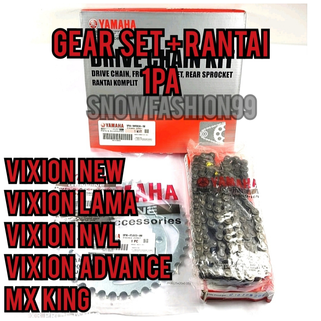 Jual GEAR SET+RANTAI 1PA YAMAHA VIXION,VIXION NEW,MX KING,VIXION LAMA ...