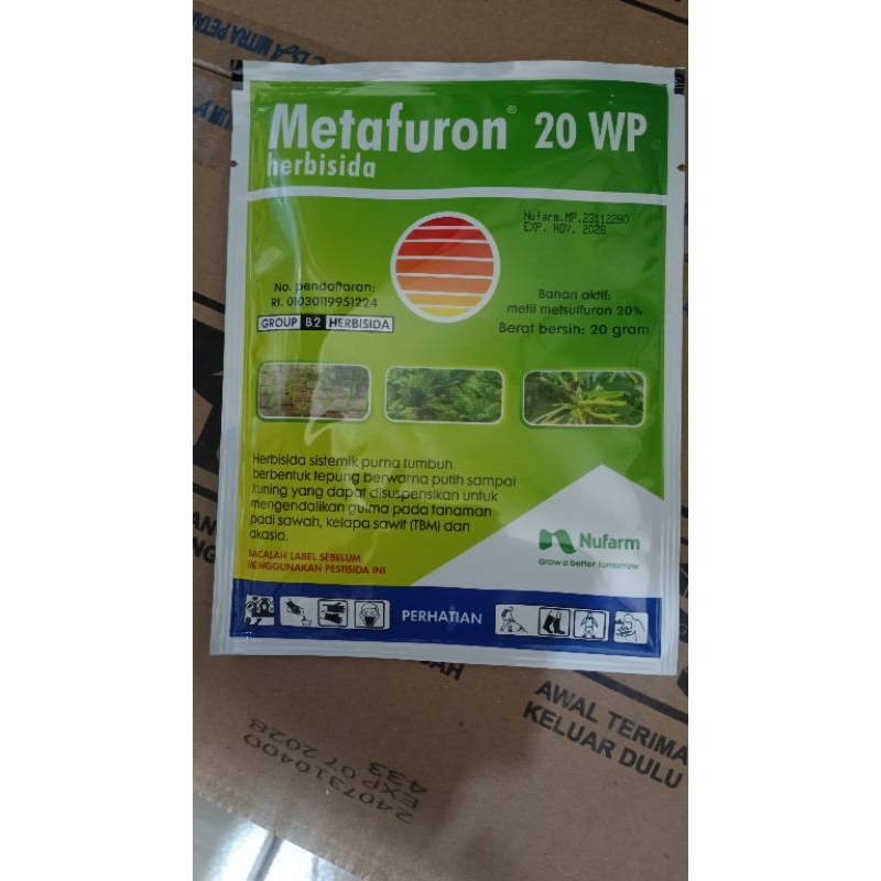 Jual HERBISIDA Metafuron 20 WP (Metil metsulfuron 20%) 20 gram | Shopee ...