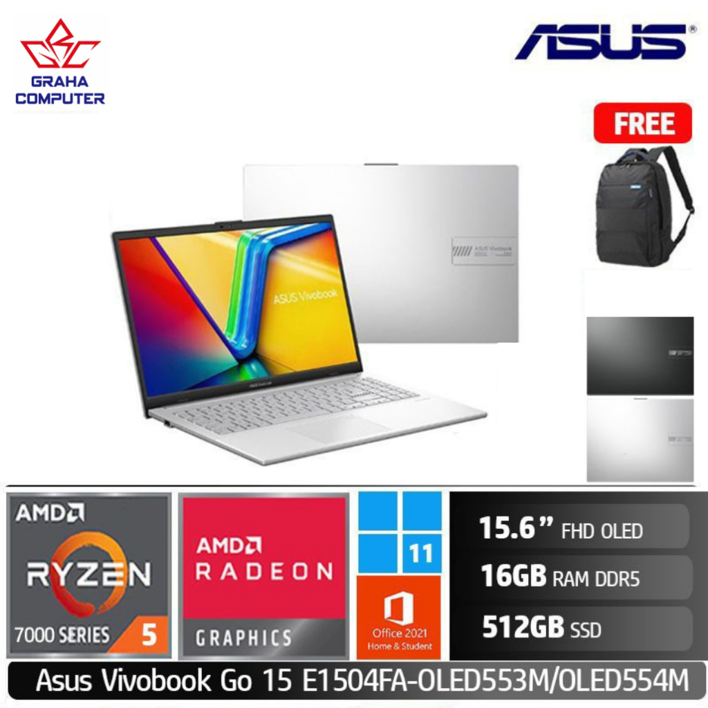 Jual ASUS VIVOBOOK GO 15 OLED E1504FA RYZEN 3-7320, 8GB, 256GB/512GB ...