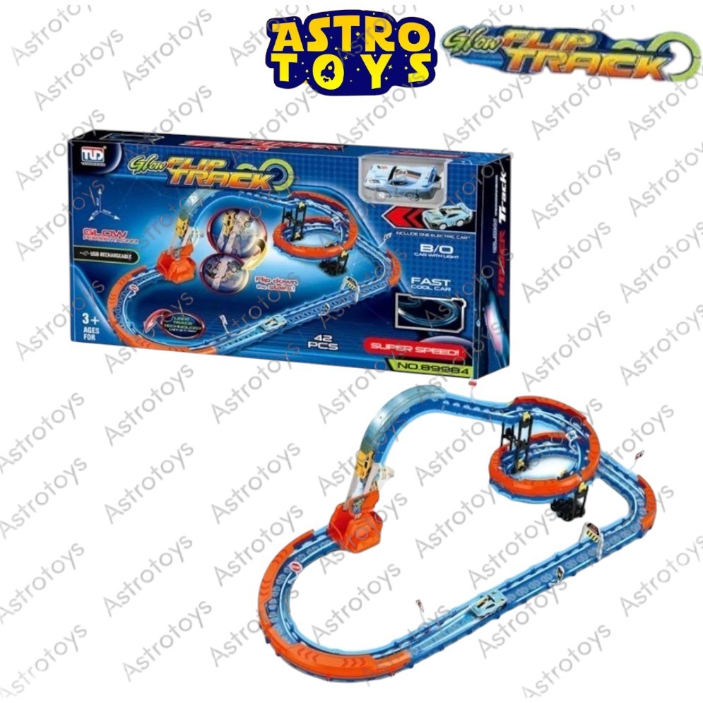 Jual Glow Flip Track Set Car 42pcs / Mainan Anak Lintasan Balap Loop ...