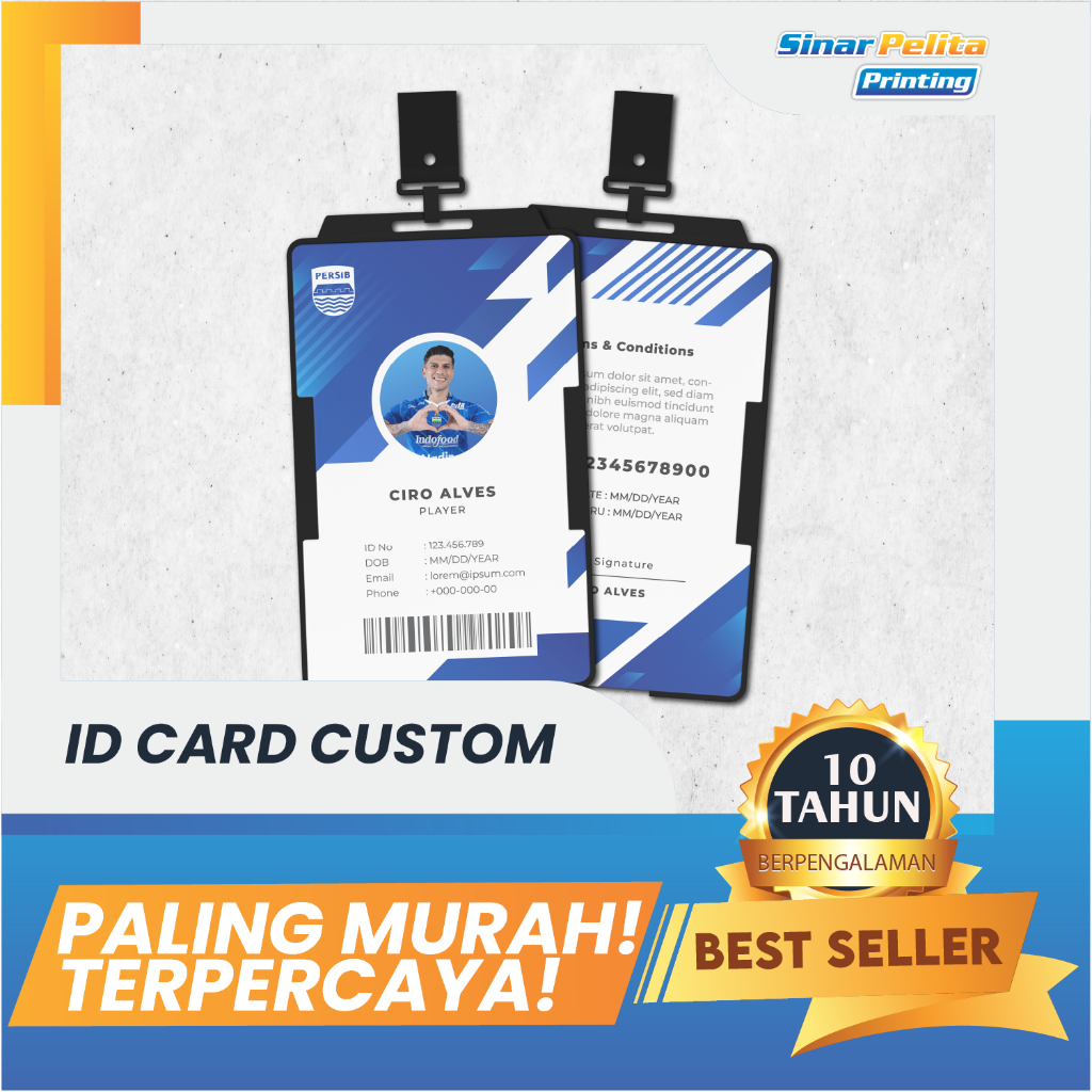 Jual Cetak ID Card Custom | Kartu Member Ukuran 8 x 5.5 cm Bahan PVC ...