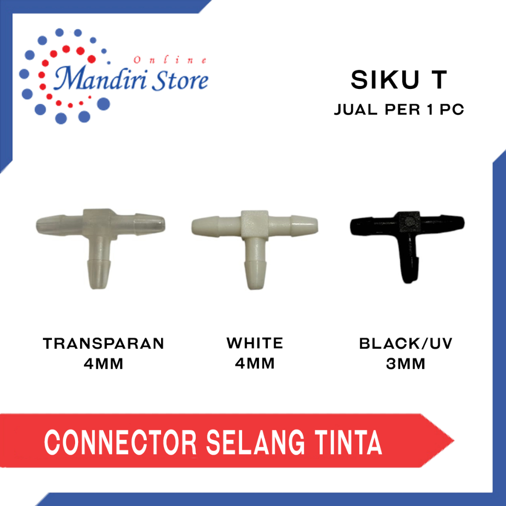 Jual Pipe Connector Tube T 3 MM/4 MM | Sambungan Selang Tinta | Shopee ...