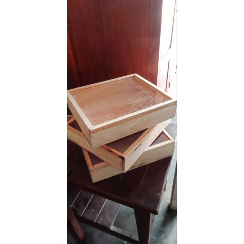 Jual box /box donat/box kayu 25x25/box kayu akrilik/box serbaguna tutup ...
