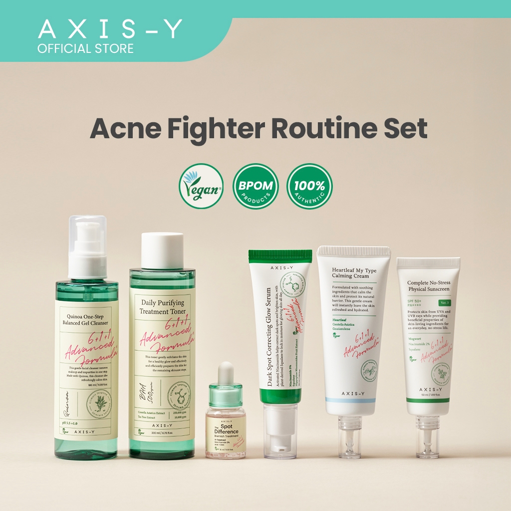 Jual AXIS-Y - Acne Fighter Routine Set (Gel Cleanser, Daily Toner, Spot ...