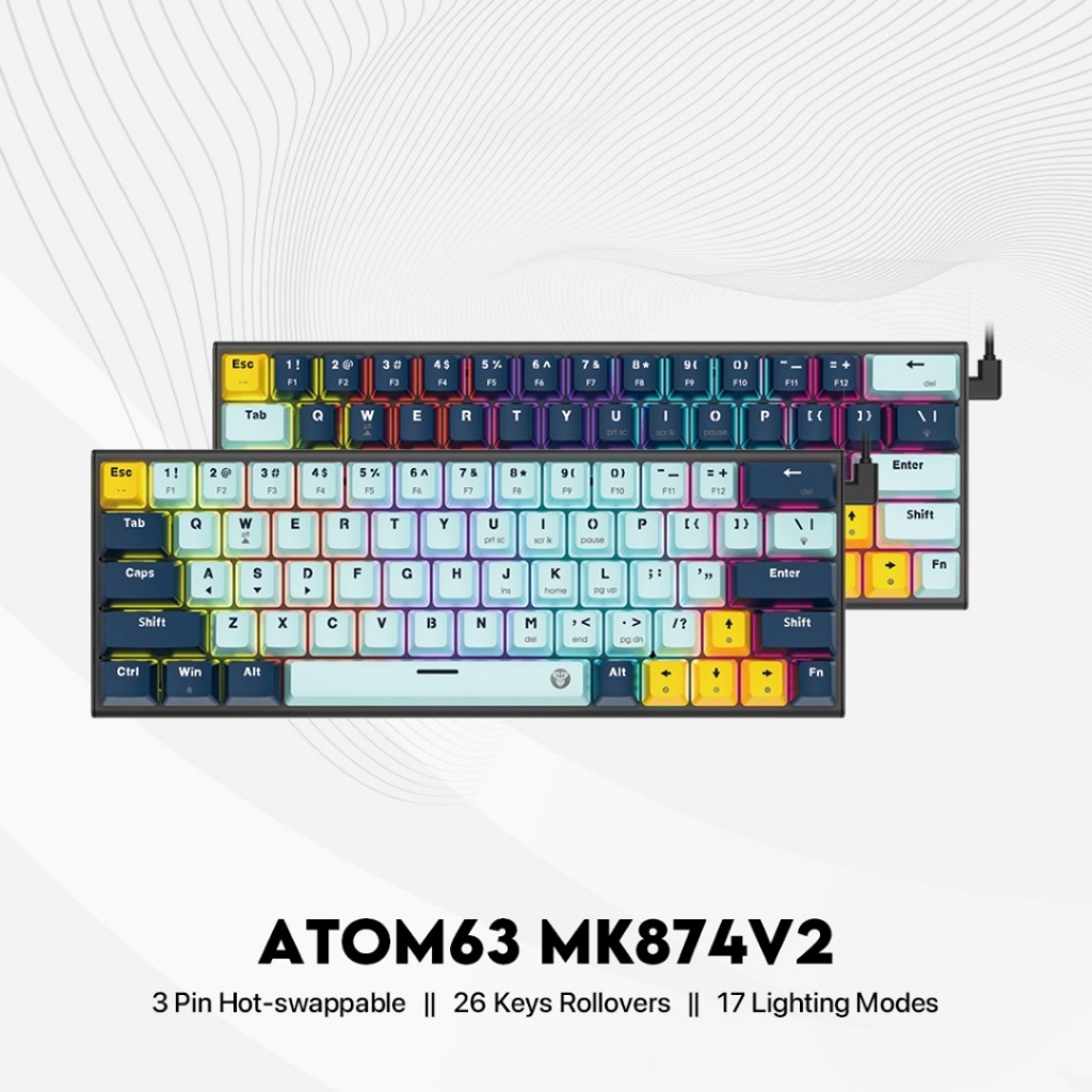 Jual Fantech ATOM63 MK874 V2 Mizu Series Mechanical Gaming Keyboard ...