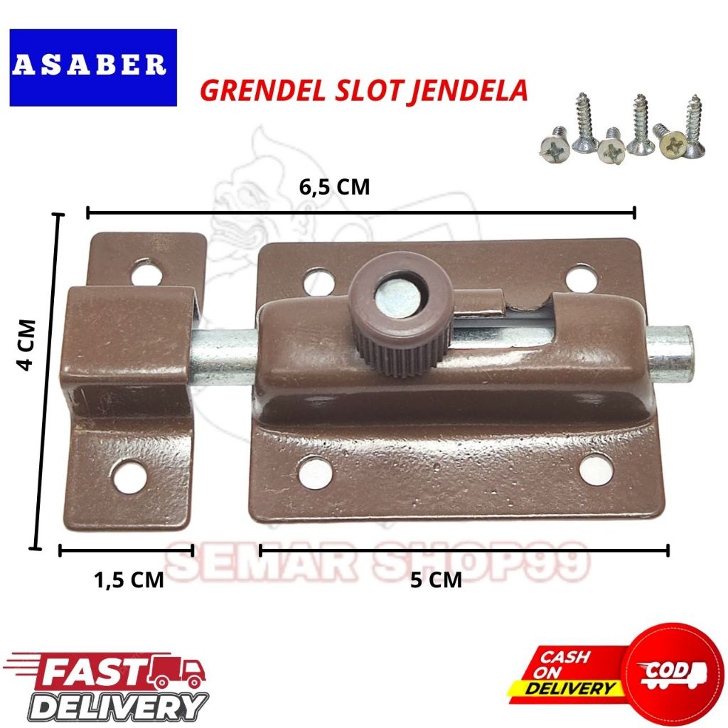 Jual Asaber Grendel Slot Jendela 6.5 CM x 4 /selot Pintu jendela Model ...