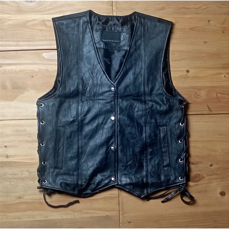 Jual rompi kulit motor pria model kancing | Shopee Indonesia