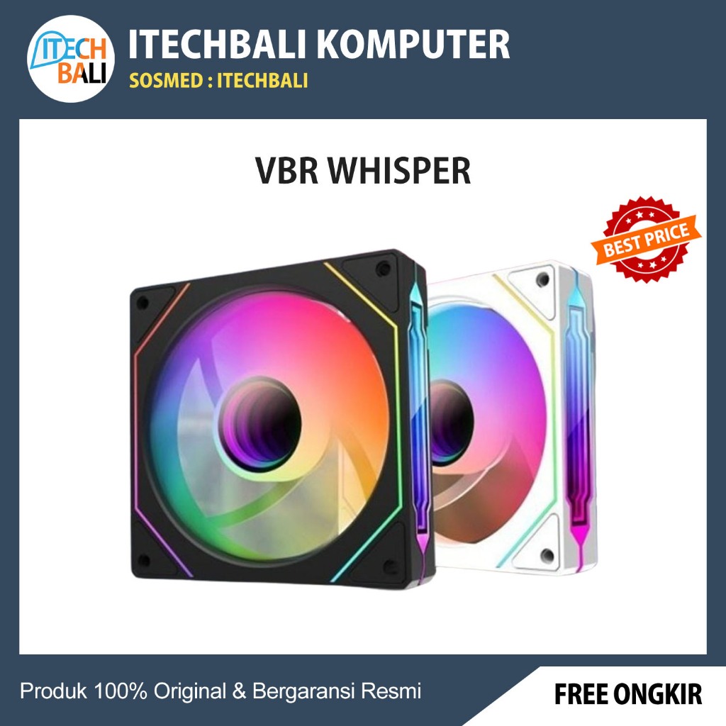 Jual VBR Whisper ARGB Fan Case 12CM Single Black White LED A-RGB Sync ...