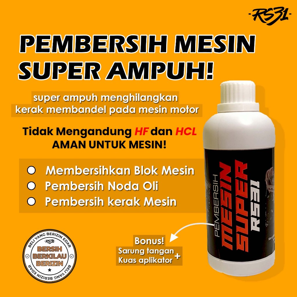 Jual RS31 Cairan Pembersih Mesin Super 500ML - Penghilang Kerak, Kotoran, Motor & Mobil/Engine ...