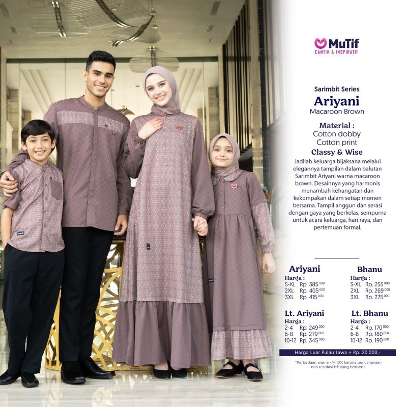 Jual Mutif Sarimbit Series Ariyani dan Bhanu || Ariyani || Little ...