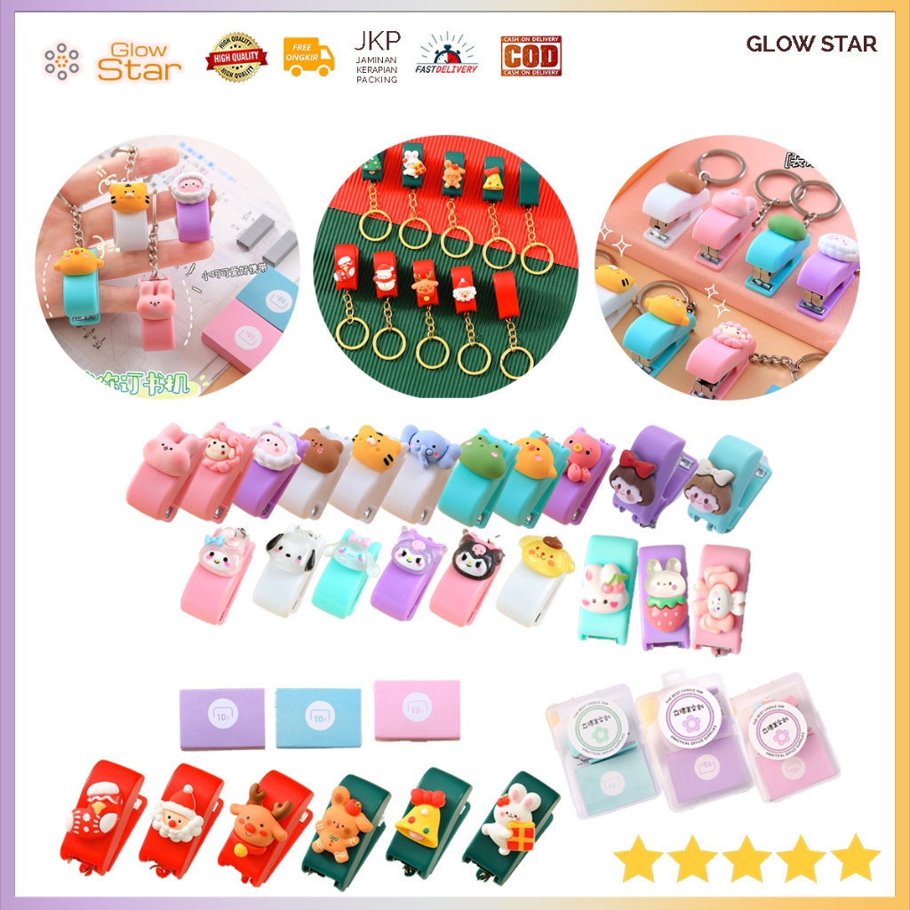 Jual STP2 Cute Staples Set mini kecil Staples lucu kantor penjepret ...