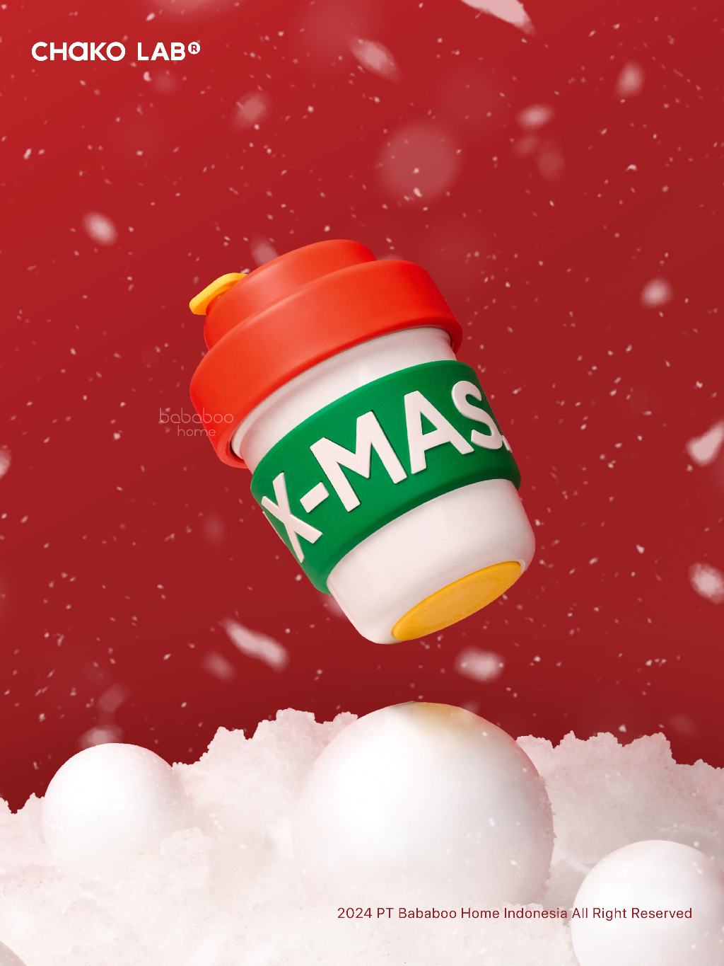 Jual CHAKO LAB Coffee Cup Vacuum Thermos 420ml - Christmas Edition ...