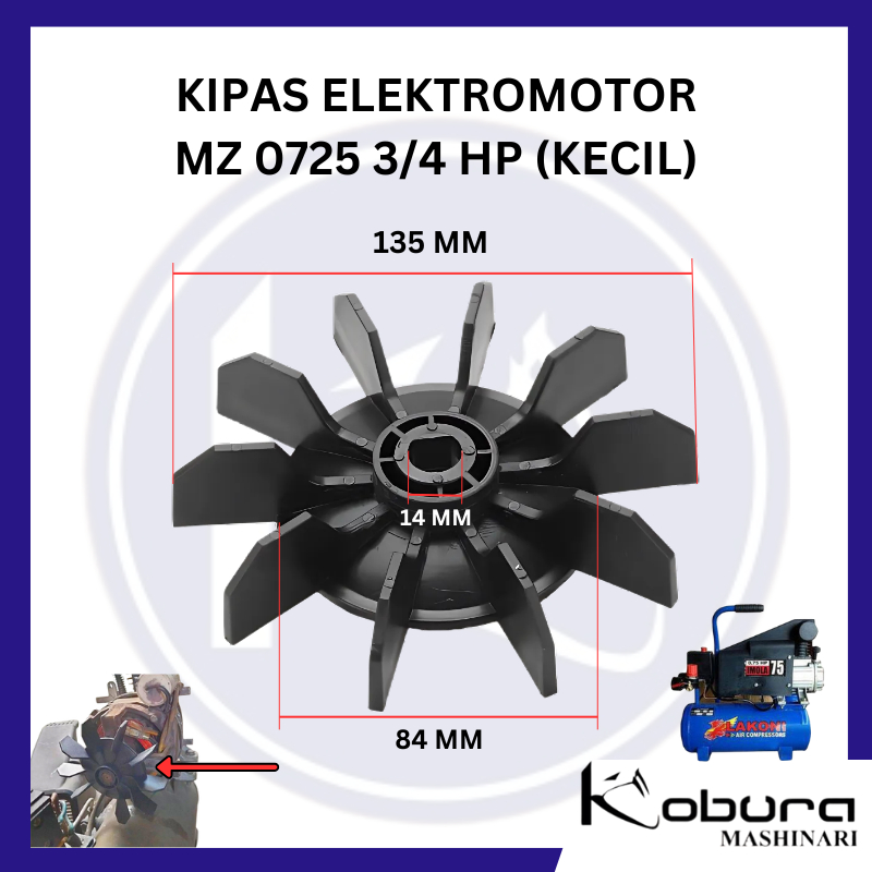 Jual Kipas Elektro Motor Hitam Kecil Kipas Elmo Hitam Kecil 3/4 HP ...