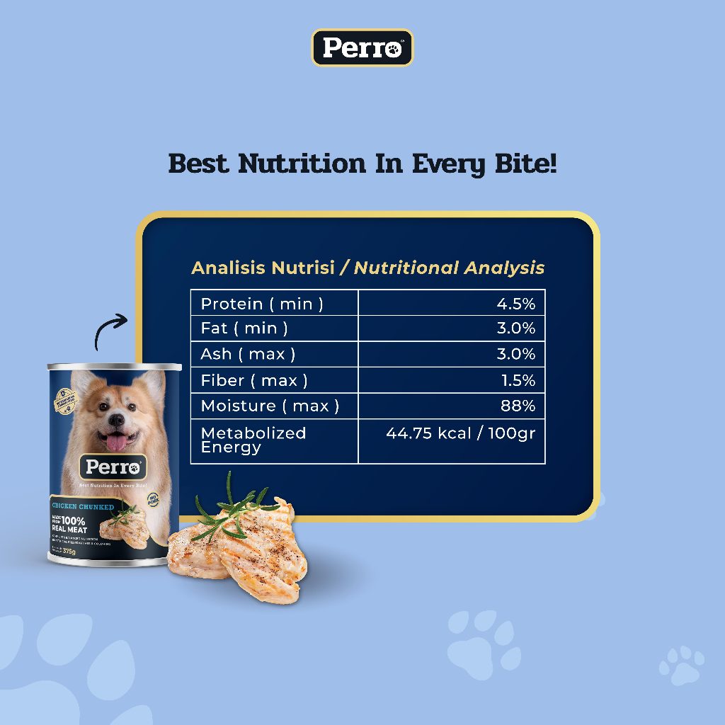 Jual Perro Wet Dog Food Adult Chuncked Chicken 375gr | Shopee Indonesia