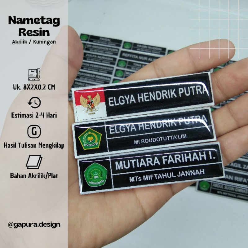 Jual Nametag Resin Akrilik/Nama dada/Pin Nama/Resin/Nametag Akrilik ...