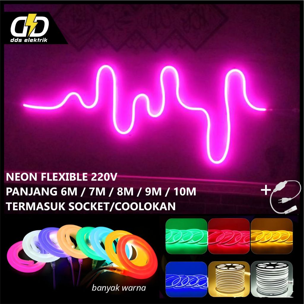 Jual PROMO!!! Paket Lampu Dekor Neon Flexible Panjang 6m 7m 8m 9m 10m ...