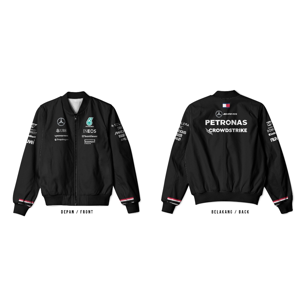 Jual Jaket Bomber Mercedes (Hitam) Tim F1 Racing Series Dewasa Printing ...