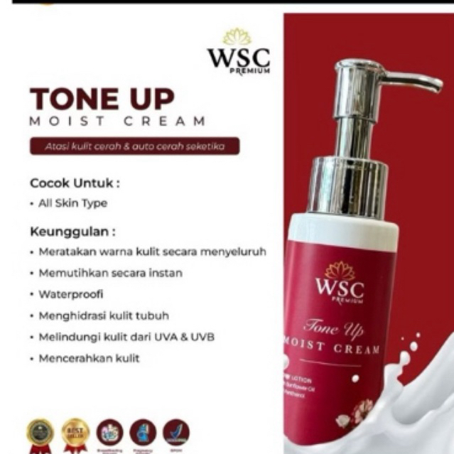 Jual WSC PREMIUM TONE UP MOIST CREAM ( LOTION PENCERAH TUBUH) | Shopee ...