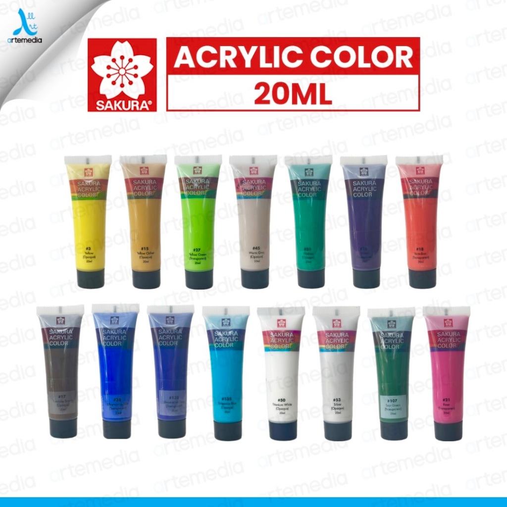 Jual Sakura Acrylic Color Paint 20ml Cat Akrilik Jepang - 01/02 ...