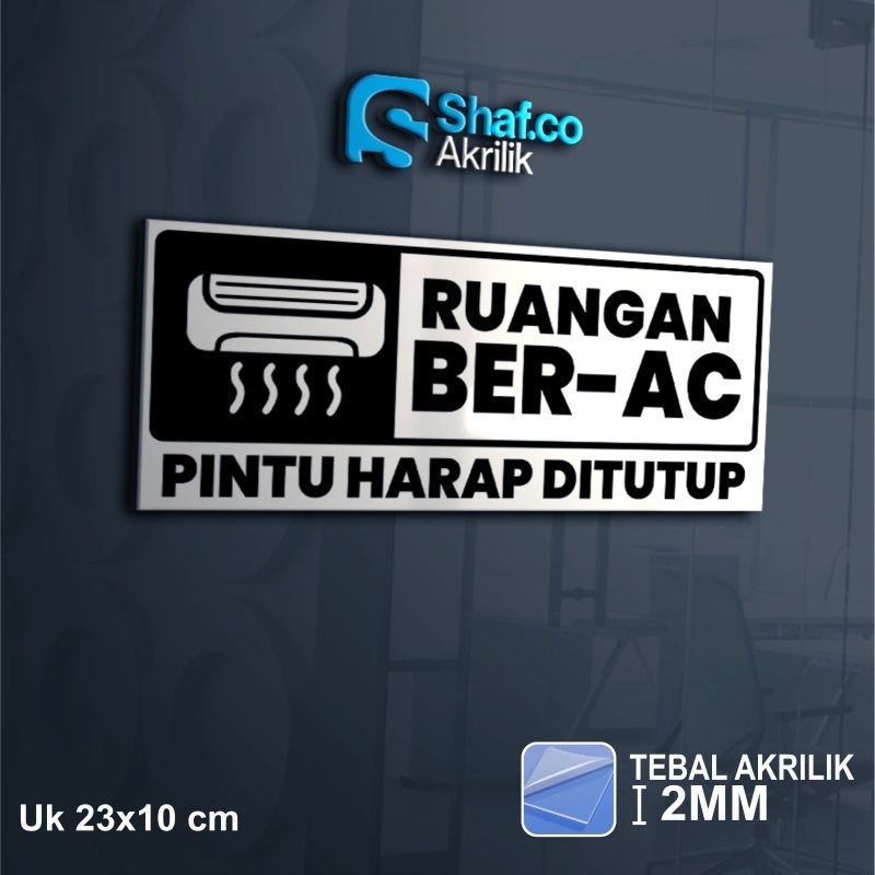 Jual AKRILIK SIGN BOARD RUANG BER-AC // ACRYLIC PINTU HARAP DITUTUP ...