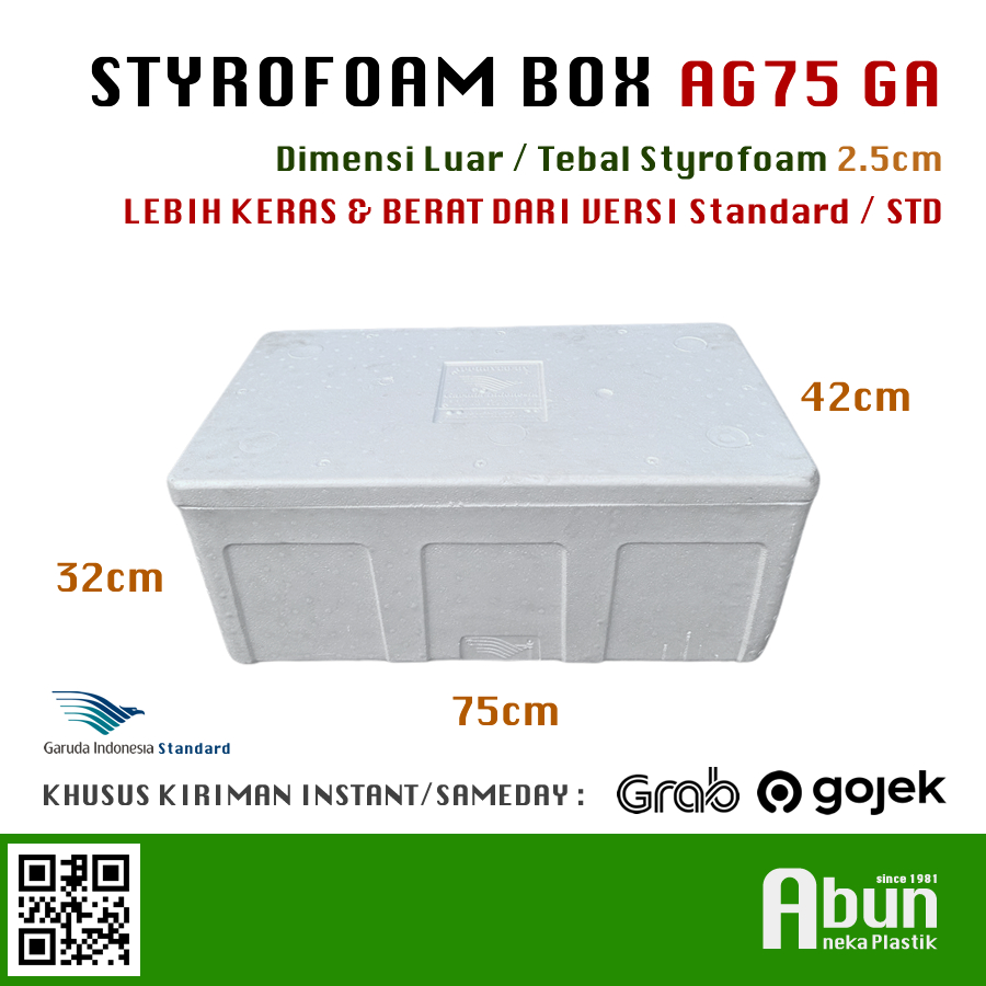 Jual Styrofoam Box AG75 Tebal (75x42x33cm) | Shopee Indonesia