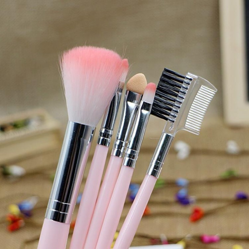 Jual Kuas Make Up Pink isi 5pcs ( kemasan plastik ) | Shopee Indonesia