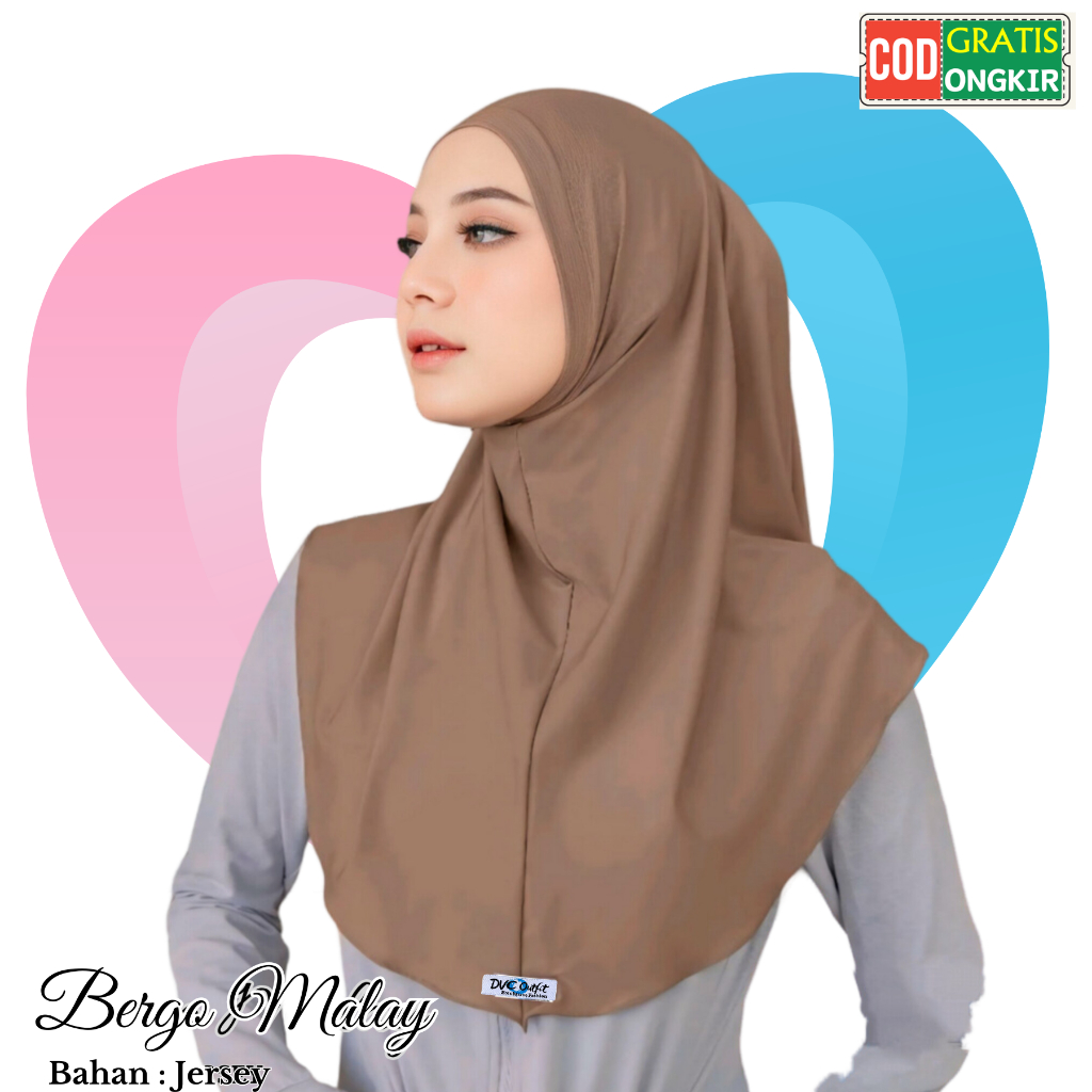 Jual Jilbab Bergo Malay Instan Jersey Non Pet Hamidah / Hijab Instan malay Jersey Premium ...