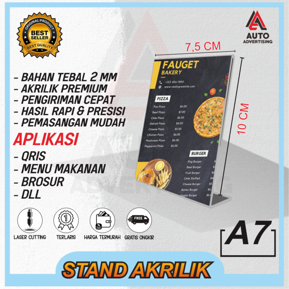 Jual Tempat Brosur Akrilik Tent Card Holder Display Stand Acrylic Qris ...
