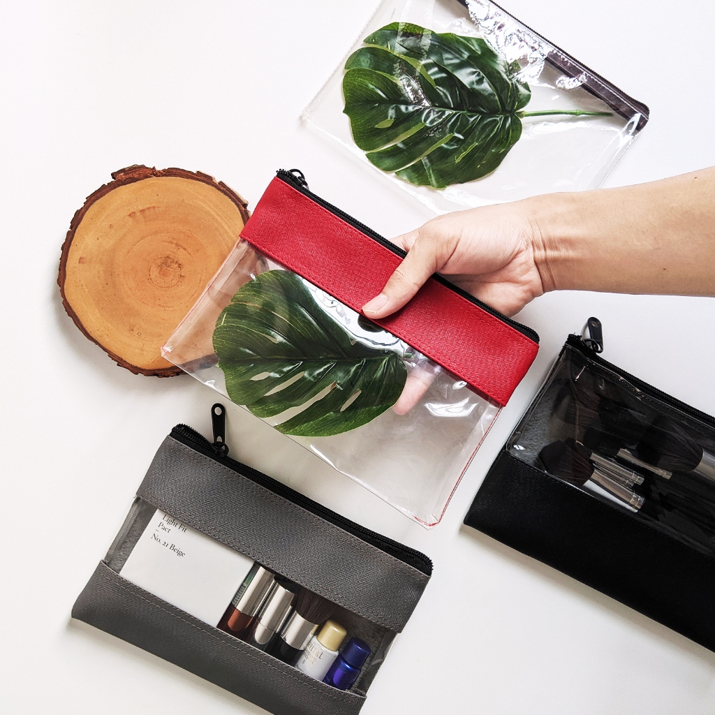 Jual Dompet / Pouch Mika Transparan Untuk Tempat Masker | Shopee Indonesia