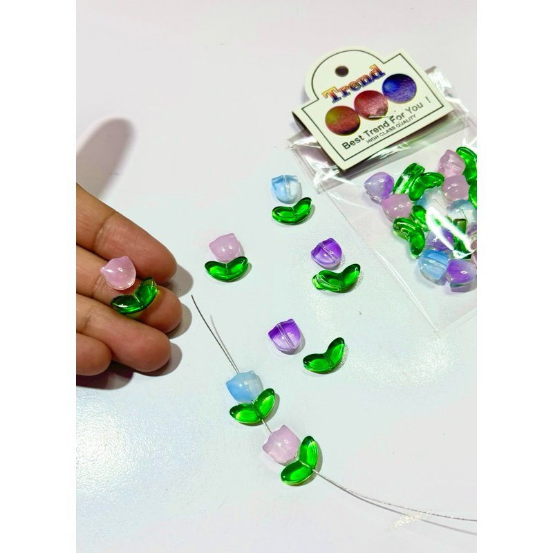 Jual Akrilik TULIP Kaca SET Daun / 12 set (bahan craft medan) | Shopee ...