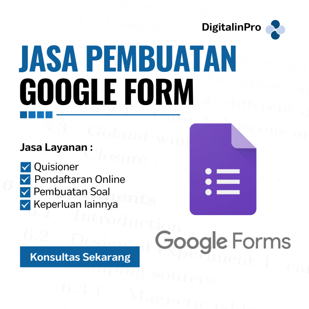 Jual PEMBUATAN G FORM | G FORMULIR | GOOGLE FORM | PEMBUATAN FORMULIR ...