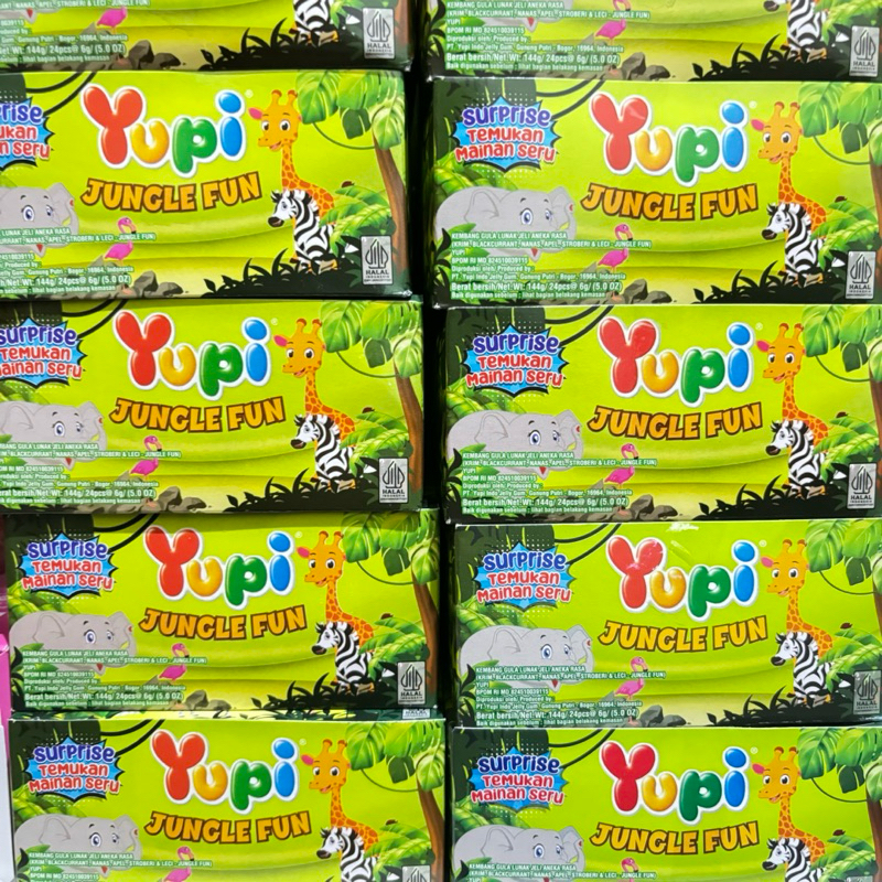 Jual Yupi Jungel Fun harga per 1 Box isi 24pcs @144gr | Shopee Indonesia