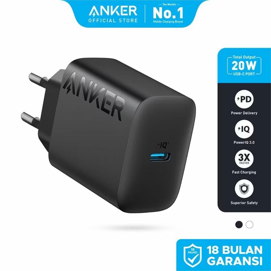 Jual Aa* Anker A2347 Adaptor 20W USB-C Wall Charger PD Fast Charging ...