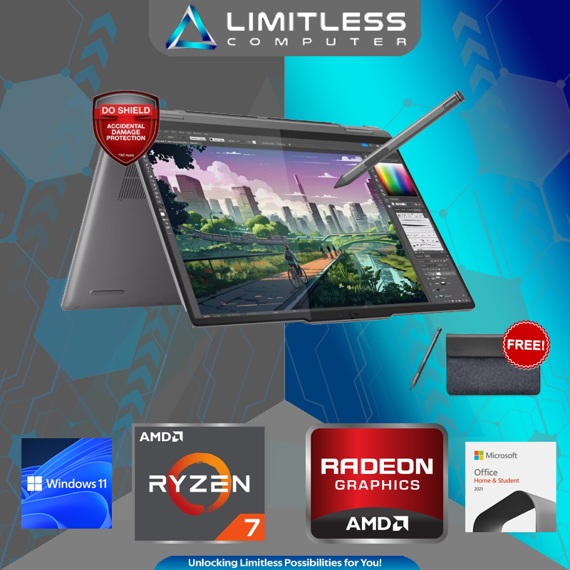 Jual Lenovo YOGA 7 AMD Ryzen 7 8840HS 16GB 1TB 14 Inch WUXGA OLED Win 11 OHS 2021 2 in 1 Laptop ...