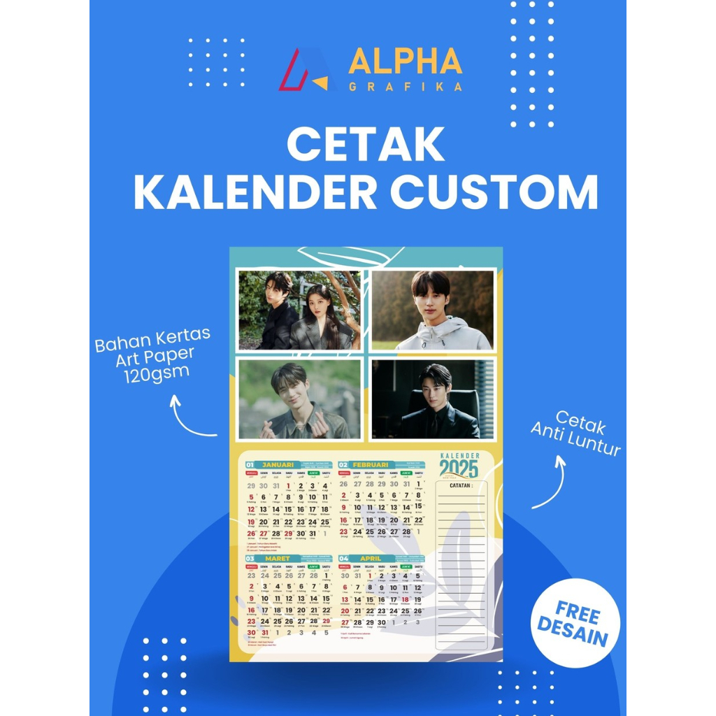 Jual (BISA BELI SATUAN) KALENDER DINDING CUSTOM FOTO 2025 | Shopee ...