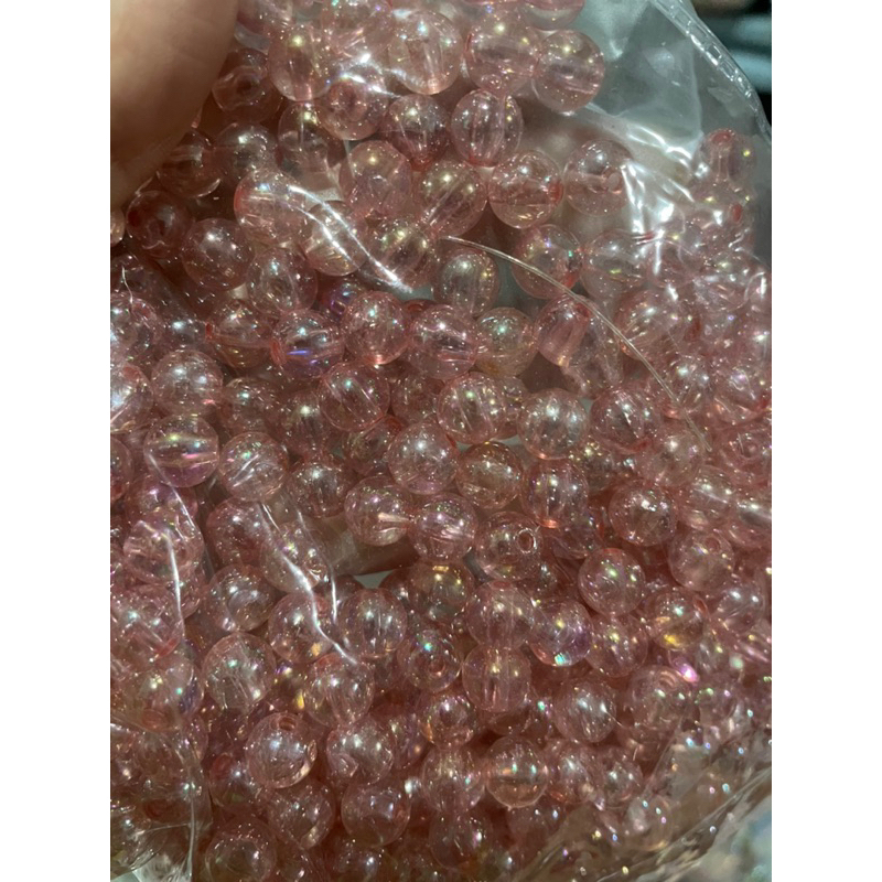 Jual manik BULAT GALAXY 8mm soft pink bulat bening holo | Shopee Indonesia