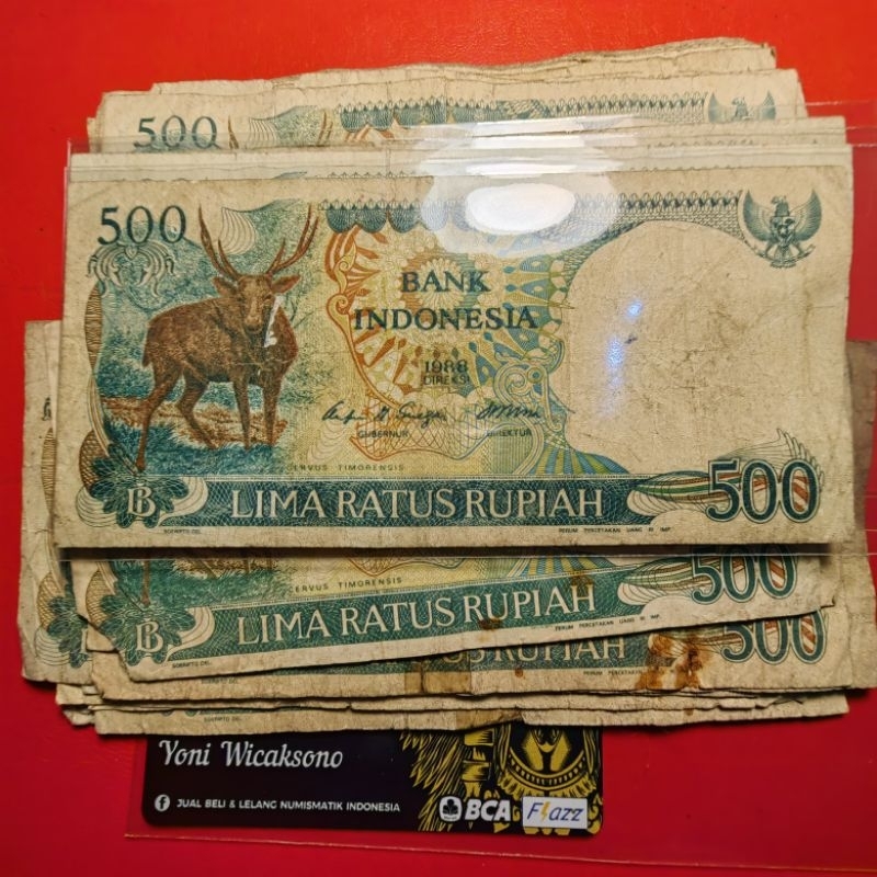 Jual 500 rupiah tahun 1988 kijang rusa jelek sobek sesuai foto asli ...
