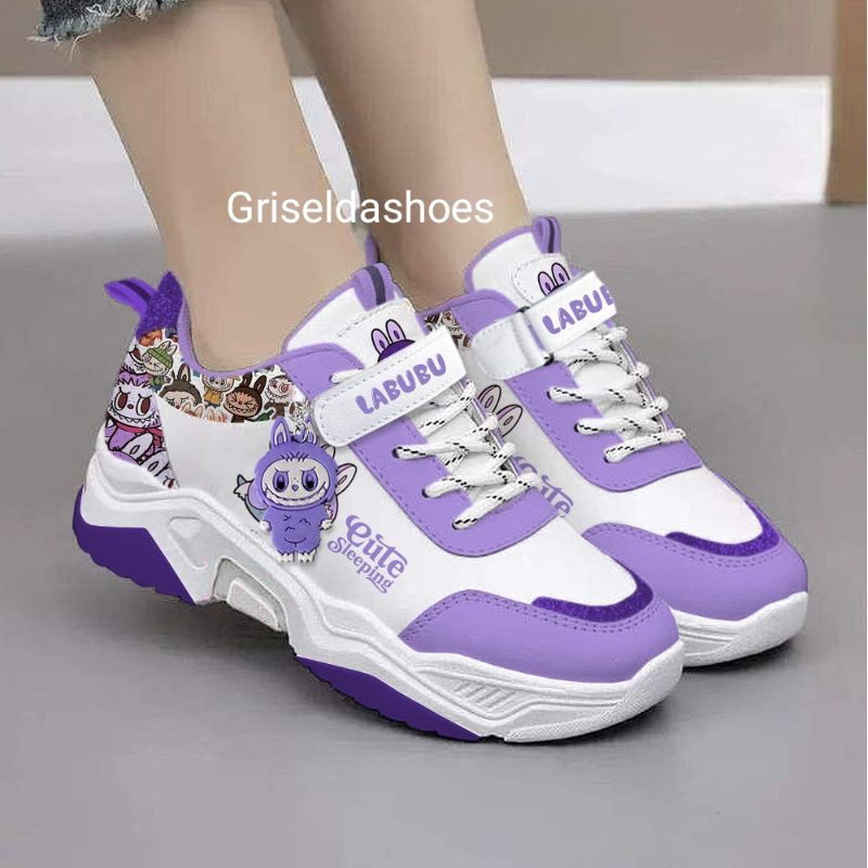 Jual Sepatu Anak Sekolah Labubu Series 02 Warna Ungu,Biru,Pink Cokelat ...