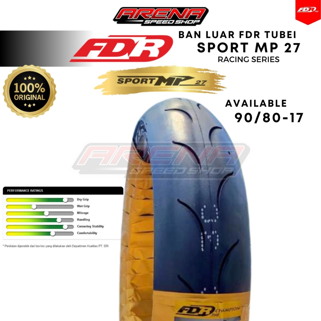 Jual FDR Tire Sport MP27 Ring 17 Ban Luar Tubeless Bbk Underbone Racing ...