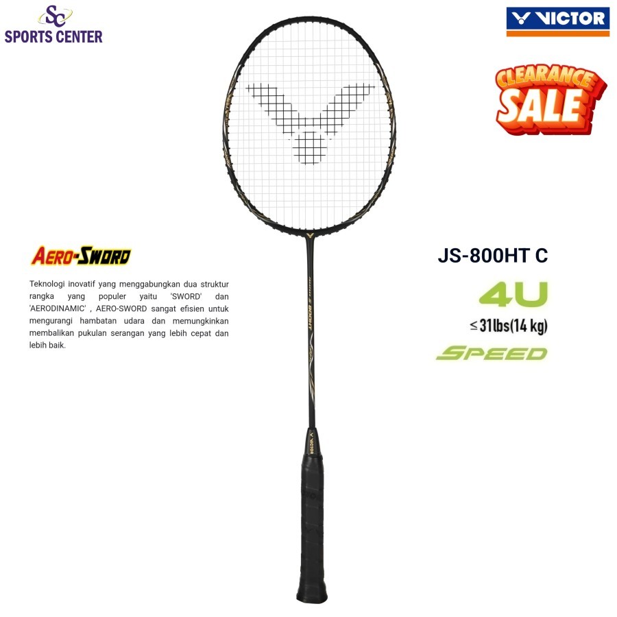 Jual Clear Sale Raket Badminton Victor Jetspeed S 800 HT / JS-800HT C ...