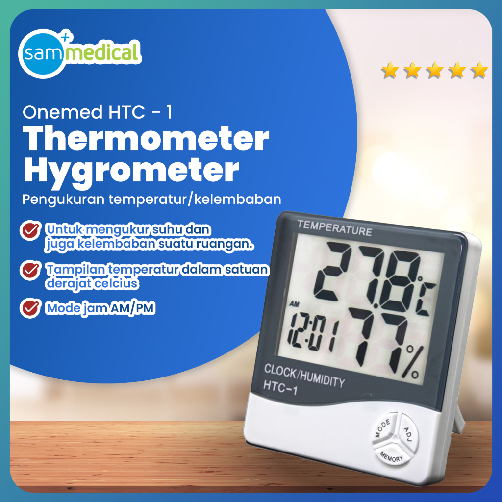 Jual Onemed Thermometer Hygrometer HTC-1 / Termometer Ruangan Digital ...