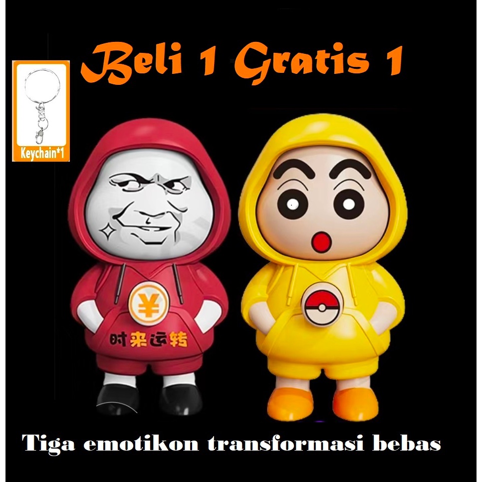 Jual mainan anak Keychain Tiga Emotikon Transformasi Bebas mainan ...